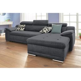 Sit & More sit&more Ecksofa &raquo;Andiamo L-Form&laquo; wahlweise mit Schlaffunktion, inklusive Kopfteilverstellung grau Kunstleder SOFTLUX ;Luxus-Microfaser ALTARA NUBUCK 