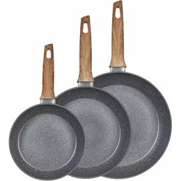King Pfannen-Set &raquo;Essential&laquo; Aluminium Set, 1x Bratpfanne &Oslash; 20 cm, 1x Bratpfanne &Oslash; 28 cm, 1x Bratpfanne &Oslash; 24 cm, 3 Stk. tlg. Induktion grau &Oslash; 28cm