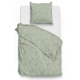 ZO HOME Bettw&auml;sche &raquo;Fiori-di-Satinado&laquo; 2 Stk. Bettw&auml;sche aus 100% Baumwolle, hochwertiges Mako-Satin gr&uuml;n Mako-Satin, Obermaterial: 100% Baumwolle B/L