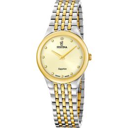 Festina Damen Quarzuhr &raquo;Grace&laquo; Armbanduhr, Damenuhr, Swiss Made, Edelstahlarmband, analog gold Einheitsgr&ouml;&szlig;e
