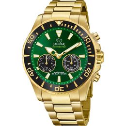 Jaguar Herren Chronograph &raquo; Connected&laquo; Armbanduhr, Quarzuhr, Herrenuhr, Saphirglas, Stoppfunktion, Swiss Made gold Einheitsgr&ouml;&szlig;e