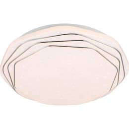 REALITY LEUCHTEN LED Deckenleuchte &raquo;DIZZY, LED Deckenlampe mit Fernbedienung und Starlight Cover, &Oslash; 38cm&laquo; LED-Board 1 Stk. Farbwechsler warmwei&szlig; - 