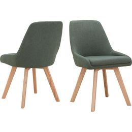 OTTO home Esszimmerstuhl &raquo;Dilla&laquo; (Set) 2 Stk.Webstoff Bezug, Massivholz Gestell, Sitzh&ouml;he 48 cm gr&uuml;n Metall B/H/T: 50cm x 82cm x 58cm, 2 Stk., 