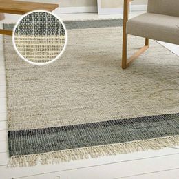 OTTO home Teppich &raquo;Bennii&laquo; rechteckig 4 mm H&ouml;he 80% Jute, handgewebt, mit Fransen, Wohnzimmer, Naturfaser Baumwolle, Jute B : 80cm 1 Stk., 4mm, L: 