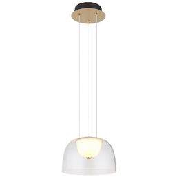 Globo LIGHTING H&auml;ngeleuchte &raquo;JOCKY&laquo; LED-Modul 1 Stk. Warmwei&szlig; H&auml;ngeleuchte messingfarben mit klarem satiniertem Glas, LED wei&szlig; 1, &Oslash; 23cm H: 120cm, 1 
