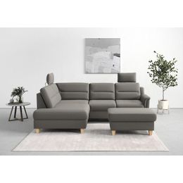 Sit & More sit&more Ecksofa &raquo;Far&ouml; L-Form&laquo; inklusive Federkern, wahlweise mit Schlaffunktion und Bettkasten braun B/H/T: 251cm x 90cm x 187cm, Luxus-Microfaser 