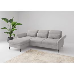 Sit & More sit&more Ecksofa &raquo;Emely, inkl. Sitztiefenverstellung&laquo; wahlweise mit Schlaffunktion,Bettkasten,Kopf- & Armteilverstellung silber 90% Polyester, 10% 