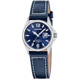 Calypso Watches Damen Calypso Watches Quarzuhr &raquo;Basic&laquo; Armbanduhr, Damenuhr, Lederarmband, analog, Tag blau Einheitsgr&ouml;&szlig;e