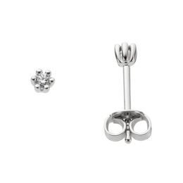 Firetti Damen Paar Ohrstecker &raquo;Schmuck Geschenk Gold 333 Ohrschmuck Solit&auml;r&laquo; mit Brillant - Krappenfassung wei&szlig; 2,5mm, 0,04 P2 = erkennbare 