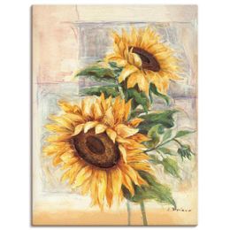 Artland Wandbild &raquo;Sonnenblumen II&laquo; Blumen 1 Stk. tlg. als Alubild, Leinwandbild, Poster in verschied. Gr&ouml;&szlig;en gelb B/H/T: 30cm x 40cm, Leinwandbild Blumen, 1 