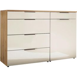 Wiemann Kombikommode &raquo;Como&laquo; vormontiert beige Floatglas, Holzwerkstoff, Metall B/H/T: 120cm x 91,2cm x 43cm, 5 Stk., 1 Stk.