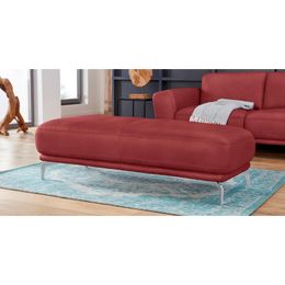W.Schillig Hocker &raquo;montanaa&laquo; mit Metallf&uuml;&szlig;en in Silber matt, Breite 141 cm rot B/H/T: 141cm x 42cm x 61cm, Longlife Xtra-Leder Z59