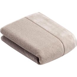 Vossen Badetuch &raquo;Pure&laquo; Baumwolle & VEGAN, mit eleganter Veloursbord&uuml;re grau Frottier, Obermaterial: 100% Baumwolle B/L: 67cmx140cm, 1 Stk., Frottier
