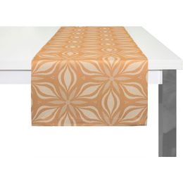 Adam Tischl&auml;ufer &raquo;Retro Floret&laquo; gelb Bio-Baumwolle B/L: 50cm x 150cm