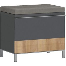 OTTO home Schuhbank &raquo;Onyx&laquo; (H/B/T):50,5/55,6/35,2cm, mit Sitzkissen grau B/H/T: 55,6cm x 50,5cm x 35,2cm