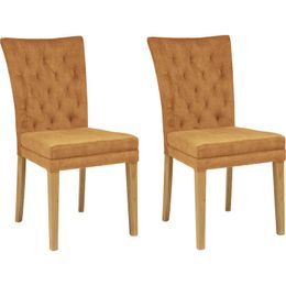 Home Affaire Esszimmerstuhl &raquo;Colorado&laquo; (Set) 2 Stk.Beine in eiche oder nussbaum. Im 2er, 4er oder 6er-Set gold B/H/T: 46cm x 94,5cm x 59cm, 2 Stk., 