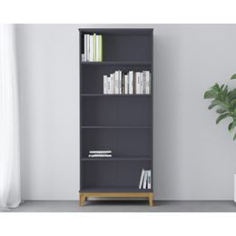 OTTO home B&uuml;cherregal &raquo;Maryd&laquo; mit Untergestell in Holzoptik schwarz Holzwerkstoff, MDF B/H/T: 80cm x 191cm x 40cm, 5 Stk.