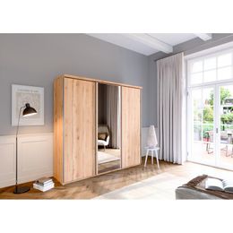 Priess Schwebet&uuml;renschrank &raquo;Arnsberg&laquo; mit Spiegel braun Holzwerkstoff Astkernbuche, B/H/T: 215cm x 211cm x 64,5cm, T&uuml;ren: 3 Stk., Basisausf&uuml;hrung