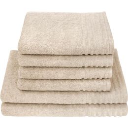 Dyckhoff Handtuch Set &raquo;Deep Harmony Energy&laquo; Set 6 tlg. Frottier 15% Hanf; 4 Handt&uuml;cher (50x100cm), 2 Duscht&uuml;cher (70x140cm) beige Frottier, Obermaterial: 85% 