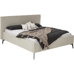 Meise M&ouml;bel meise.m&ouml;bel Polsterbett &raquo;Riva II&laquo; mit schwarzen Metallf&uuml;&szlig;en, wahlweise mit Bettkasten beige Liegefl&auml;che L&auml;nge B: 200cm x 160cm, Strukturstoff inkl. 