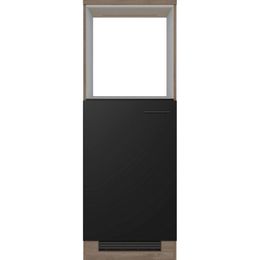 Flex-Well Backofen/K&uuml;hlumbauschrank &raquo;Capri&laquo; 1 Stk. tlg. (B x H x T) 60 x 169 x 60 cm, mit hoher Nische f&uuml;r Einbaubackofen schwarz Holzwerkstoff Endgrain Oak, B/