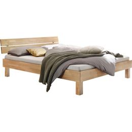 Hasena Holzbett &raquo;Prato&laquo; Fu&szlig;h&ouml;he 20 cm braun Eiche massiv Liegefl&auml;che L&auml;nge B: 200cm x 160cm, H&ouml;he Bett: 36cm H&ouml;he Bettseite: 16cm H&ouml;he Liegefl&auml;che: 