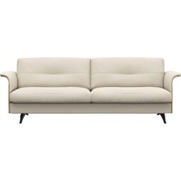 FLEXLUX 3-Sitzer &raquo;Glow Designsofa, bequem und komfortabel durch hochwertigen Sitzaufbau&laquo; Skandinavisches Design, In hochwertiger Verarbeitung wei&szlig; 100