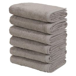 OTTO home Handt&uuml;cher &raquo;Handtuch Merida, als Set und Serie erh&auml;ltlich, 6 Handt&uuml;cher 50x100 cm&laquo; kuschelig weich, einfarbig, 100% Baumwolle grau Frottier,