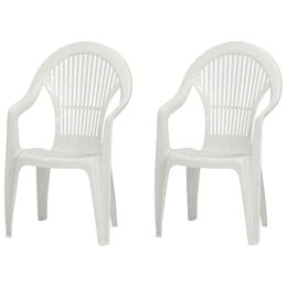 ProGarden Gartensessel &raquo;Vega&laquo; Set, 2 Stk. tlg. wei&szlig; B/H/T: 55cm x 93cm x 49cm