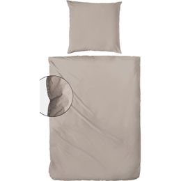 Primera Bettw&auml;sche &raquo; Stone-Washed Flanell&laquo; 2 Stk. Bettw&auml;sche aus samtig weicher angerauter Baumwolle, ab Gr. 135x200 cm beige Flanell, Obermaterial: 100% 