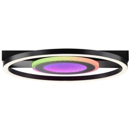 Brilliant LED Deckenleuchte &raquo;Maureen&laquo; LED-Modul 1 Stk. warmwei&szlig; - kaltwei&szlig; 37cm, 2300lm, 3000-6500K, dimmbar, CCT, RGB, schwarz 1, H: 5cm, 1 Stk.