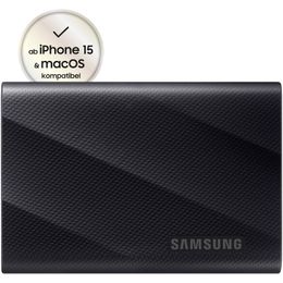 Samsung externe SSD &raquo;T9&laquo; 1 TB Anschluss USB Typ-C,3.2 Gen 2 (3.1 Gen 2) schwarz Passwortschutz auf Basis von AES 256-Bit-Hardwareverschl&uuml;sselung