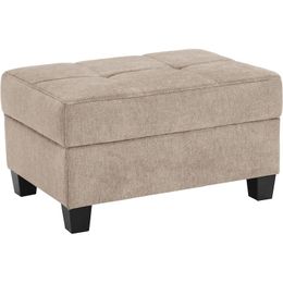DOMO collection Polsterhocker &raquo;Florentina&laquo; beige Struktur fein (100% Polyester);Luxus-Microfaser (100% Polyester);Luxus-Microfaser in Chenille-Optik (