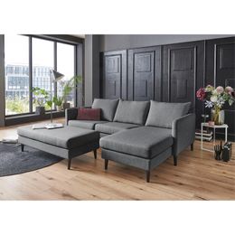 ATLANTIC HOME COLLECTION Ecksofa &raquo;Rekvik L-Form&laquo; mit Wellenunterfederung, Ottomane beidseitig montierbar grau B/H/T: 227cm x 79cm, Struktur, langer 