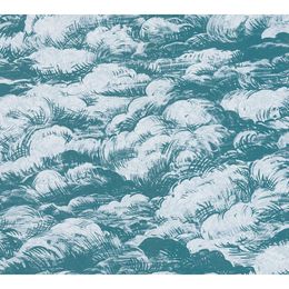 ARCHITECTS PAPER Vliestapete &raquo;Jungle Chic&laquo; Motiv abstrakt naturalistisch glatt Tapete Wolken Tapeten Wohnzimmer Schlafzimmer K&uuml;che modern Design B&uuml;ro blau Vlies B/L: 