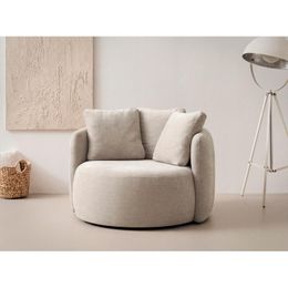OTTO home Sessel &raquo;Kaarl, moderner Rundsessel, Loungesessel, Loveseat&laquo; Webstoff, in f&uuml;nf Farben, inkl. R&uuml;ckenkissen, zeitloses Design Webstoff, B/H/T: 