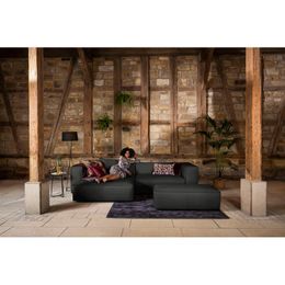 W.Schillig Ecksofa &raquo;around-the-block Mega-Sofa & Hocker, viel Platz, Breite 300cm, L-Form&laquo; inklusive Hocker, mit eleganter Biese, mit Federkern grau 