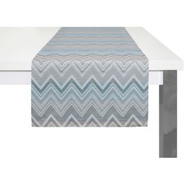 WIRTH Tischl&auml;ufer &raquo;BENEWITZ&laquo; blau Baumwolle, Polyester B/L: 40cm x 150cm, eckig