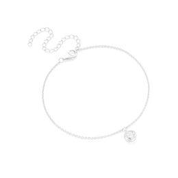 Firetti Fu&szlig;kette mit Anh&auml;nger &raquo;Schmuck Geschenk Silber 925 K&ouml;rperschmuck Ankerkette Anh&auml;nger Solit&auml;r&laquo; mit Zirkonia (synth.) silber Silber 925 (Sterlingsilber)