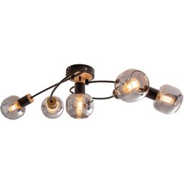N&auml;ve n&auml;ve Deckenleuchte &raquo;Fumoso&laquo; E14 1 Stk. 5-flammig, E14, Glas dunkel get&ouml;nt, geschwungene Form, schwarz, natur schwarz 5, &Oslash; 10cm H: 18,5cm, 1 Stk.