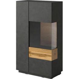 OTTO home Vitrine &raquo;SILKE&laquo; H&ouml;he 138,5 cm grau B/H/T: 80cm x 138,5cm x 40cm, T&uuml;ranschlag rechts