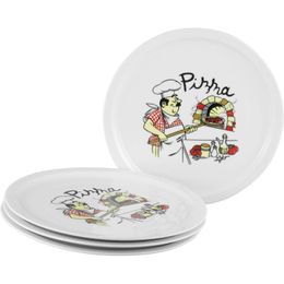 Creatable Pizzateller &raquo;Milano Pizzab&auml;cker, Teller Set, 4-tlg.&laquo; Vielseitig einsetzbar, Europ&auml;ische Qualit&auml;t wei&szlig; Porzellan 30cm