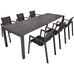 Garden Pleasure Garten-Essgruppe &raquo;SOPHIA&laquo; 7 Stk. tlg. grau Aluminium Einheitsgr&ouml;&szlig;e
