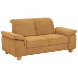 Home Affaire 2-Sitzer &raquo;Dalia&laquo; mit Federkernpolsterung, wahlweise auch mit Kopftteilverstellung gelb Luxus-Microfaser Florence (100% Polyester);Luxus-