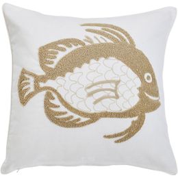 done. Dekokissen &raquo;Happy Fish&laquo; Kissenh&uuml;lle in 3-D Optik durch Motiv aus Frottierschlingengewebe beige Baumwolle, Leinen, Viskose B/L: 45cm x 45cm, 1 