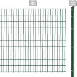 Arvotec Doppelstabmattenzaun &raquo;EXCLUSIVE 203 zum Einbetonieren&laquo; Zaunh&ouml;he 203 cm, Zaunl&auml;nge 2 - 60 m gr&uuml;n Kunststoff, Stahl H/L: 203cm x 8m, Pfosten: 5 Stk.