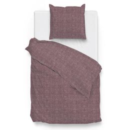 ZO HOME Bettw&auml;sche &raquo;Zohome Bettw&auml;sche Lino&laquo; 2 Stk. Bettw&auml;sche aus 100% Baumwolle, hochwertige Renforc&eacute;, ab 135x200 cm. rot Renforc&eacute;, Obermaterial: 100