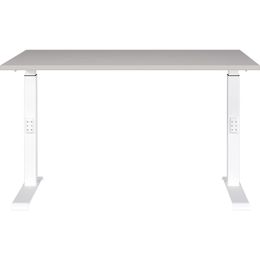 Germania Schreibtisch &raquo;Downey&laquo; h&ouml;henverstellbar von 68-91 cm, verf&uuml;gbar in verschiedenen Breiten braun B/H/T: 120cm x 91cm x 80cm, Gestellfarbe Wei&szlig;