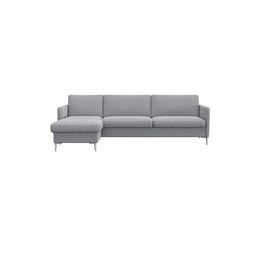 FLEXLUX Ecksofa &raquo;Fiore, L-Form, bequem und komfortabel durch hochwertigem Sitzaufbau&laquo; schmale Armlehnen, Kaltschaum, F&uuml;&szlig;e Alu grau 100% Polyester B/H/