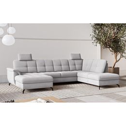 Sit & More sit&more Wohnlandschaft &raquo;Zora&laquo; wahlweise mit Schlaffunktion und Bettkasten silber 90% Polyester 10% Polyamid B/H/T: 319cm x 92cm x 212cm, Struktur 